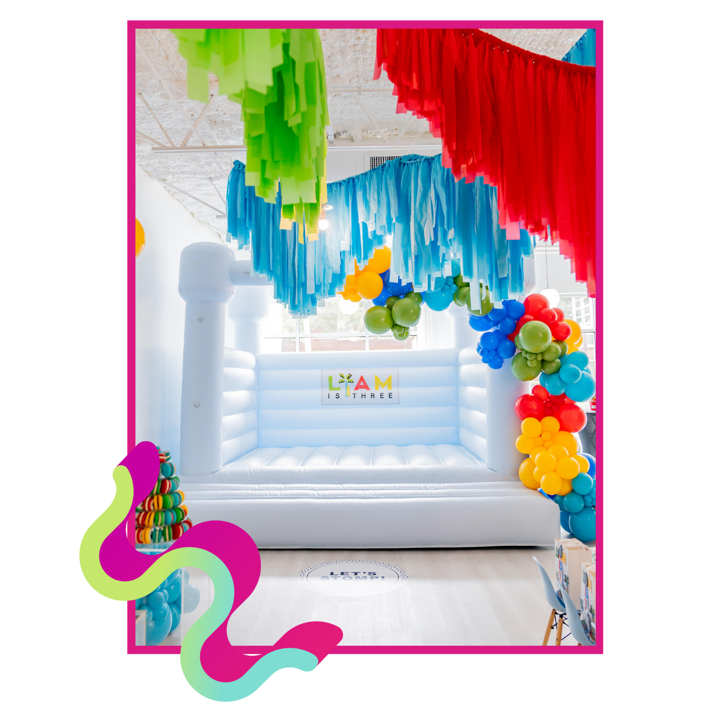DFW Confetti Bounce - White Bounce House & Modern Bounce House Rentals