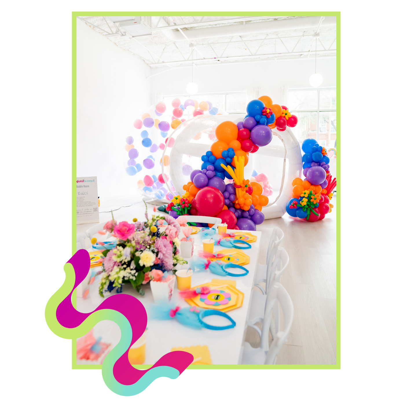DFW Confetti Bounce - White Bounce House & Modern Bounce House Rentals