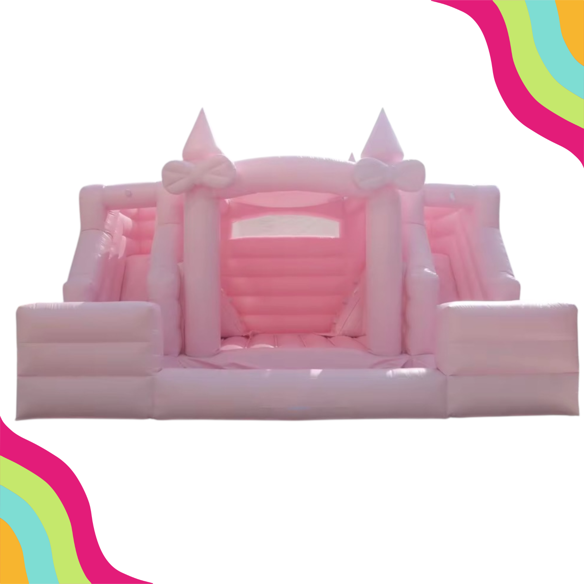 Bow-loving triple bounce house – DFW Confetti Bounce