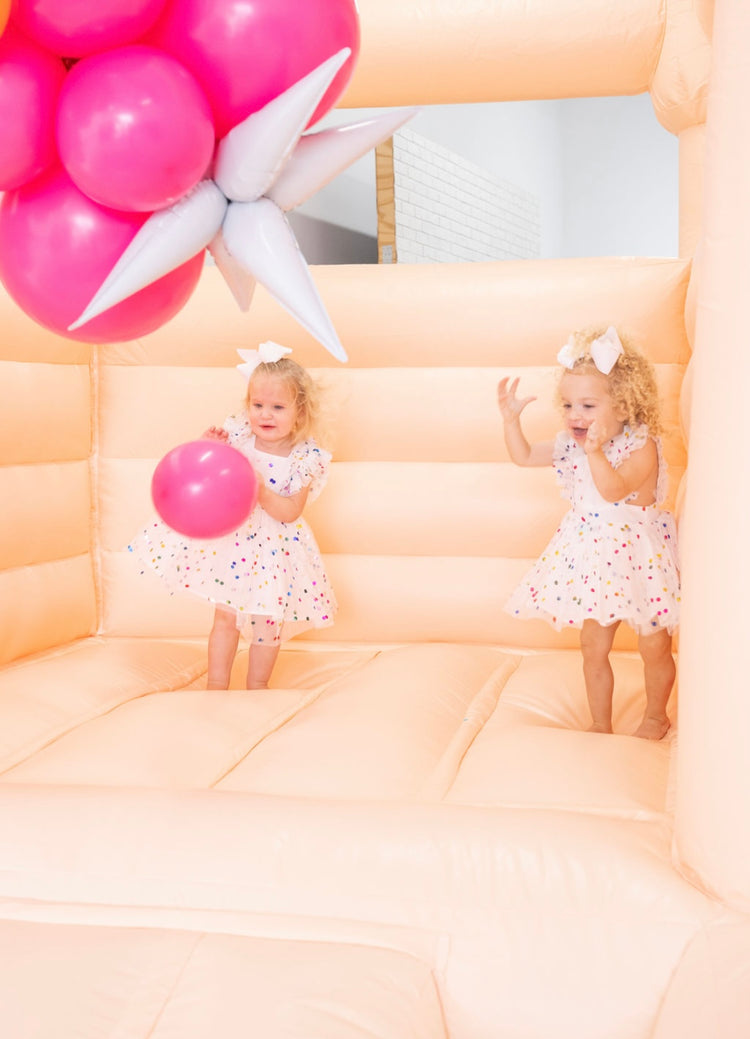 DFW Confetti Bounce - White & Modern Bounce House Rentals