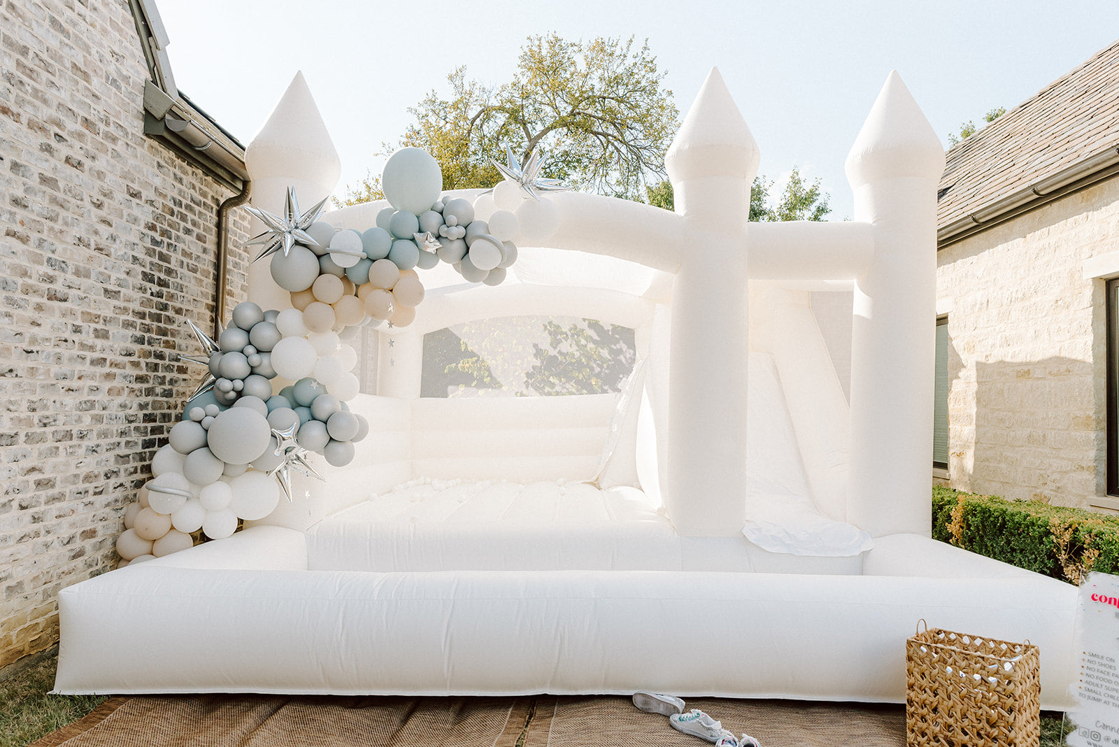 DFW Confetti Bounce - White Bounce House & Modern Bounce House Rentals