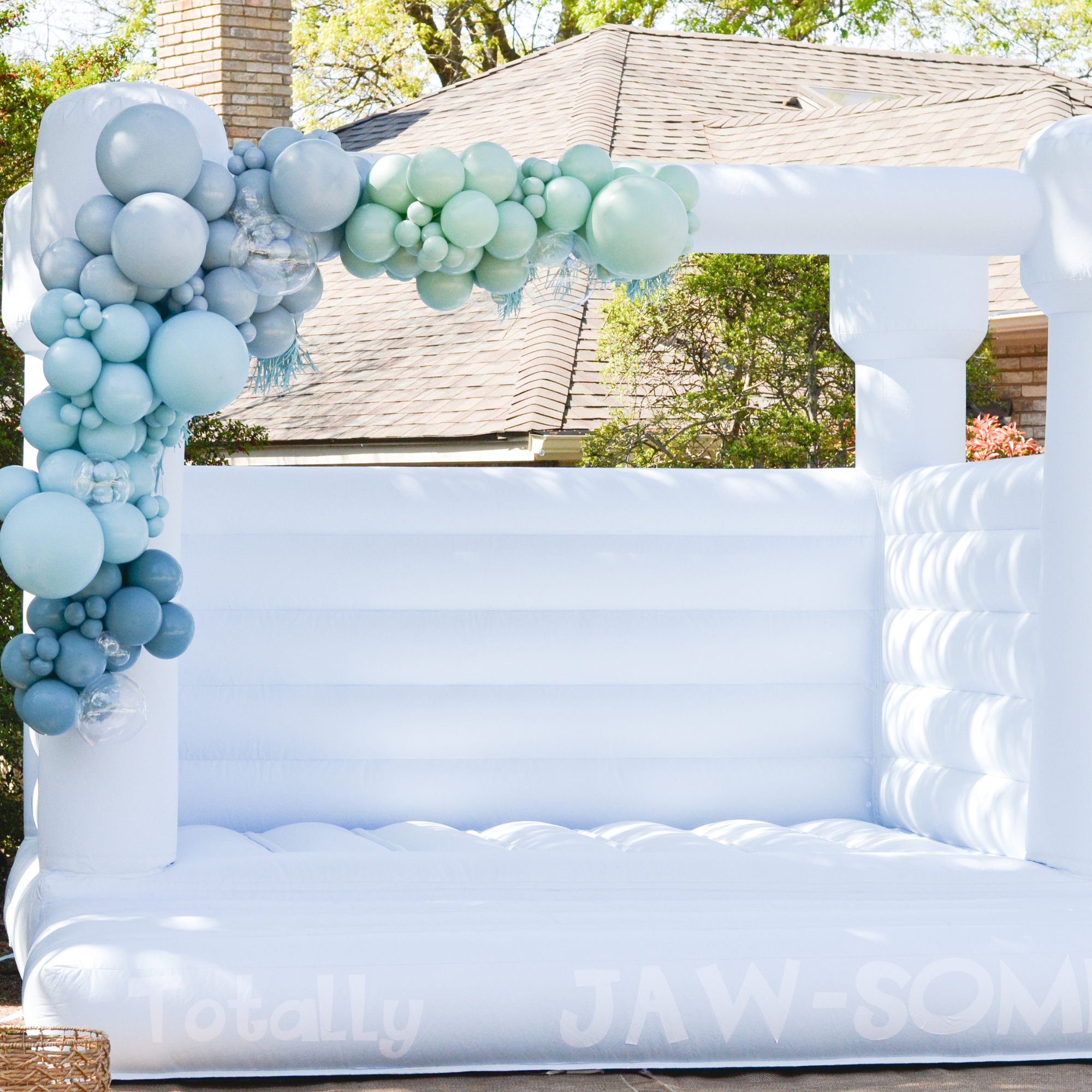 DFW Confetti Bounce - White Bounce House & Modern Bounce House Rentals