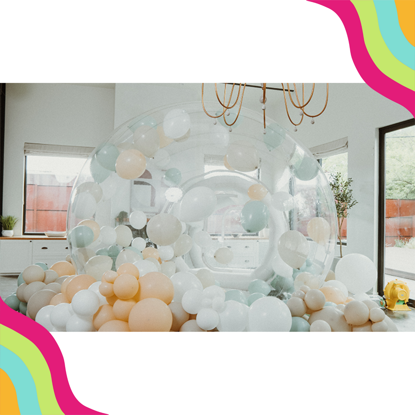 DFW Confetti Bounce - White & Modern Bounce House Rentals