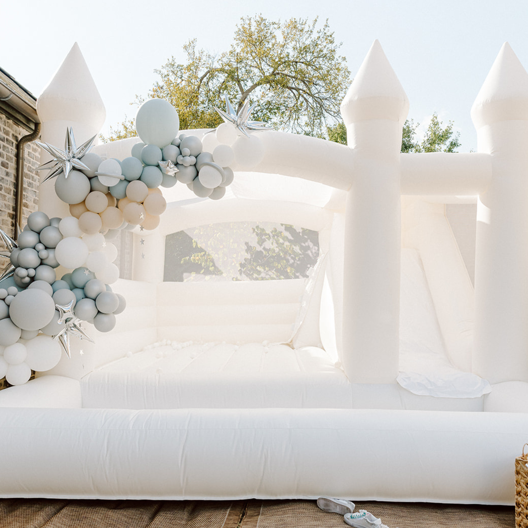 DFW Confetti Bounce - White Bounce House & Modern Bounce House Rentals